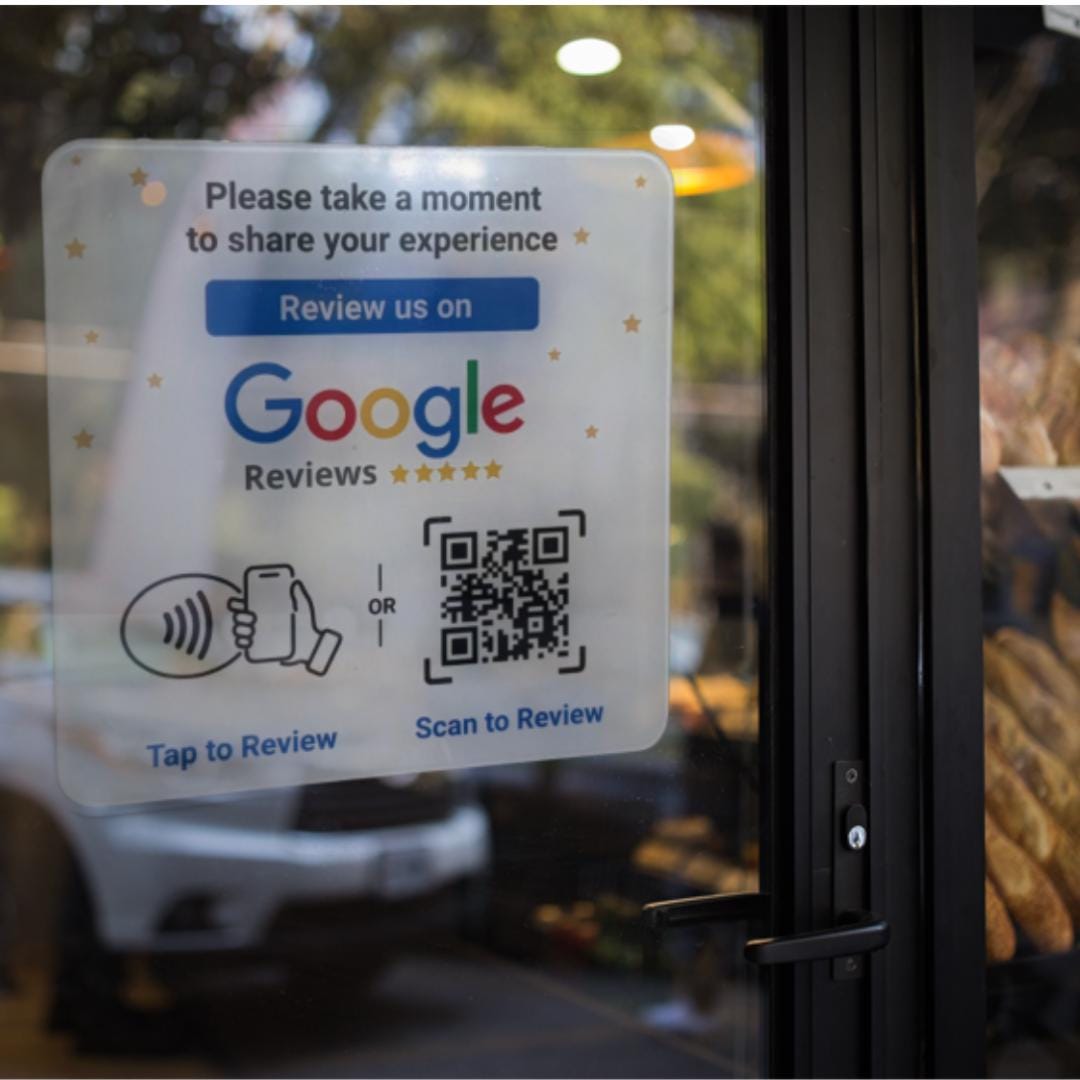 Tap to Review| Acrylic Google Review Sign: NFC & QR Code Business ...