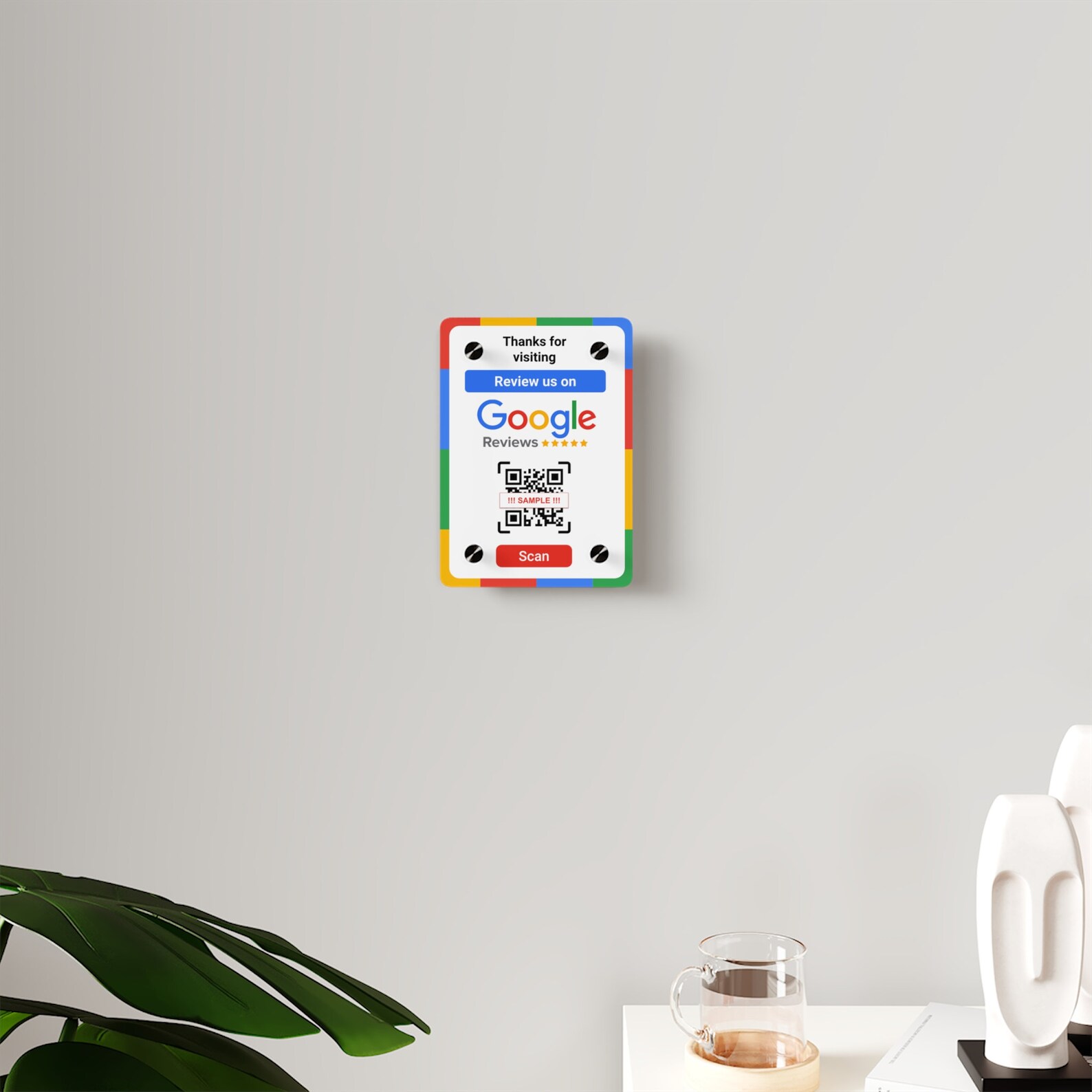 Google Review QR Code Acrylic Wall Panel: Business Sign - Etsy