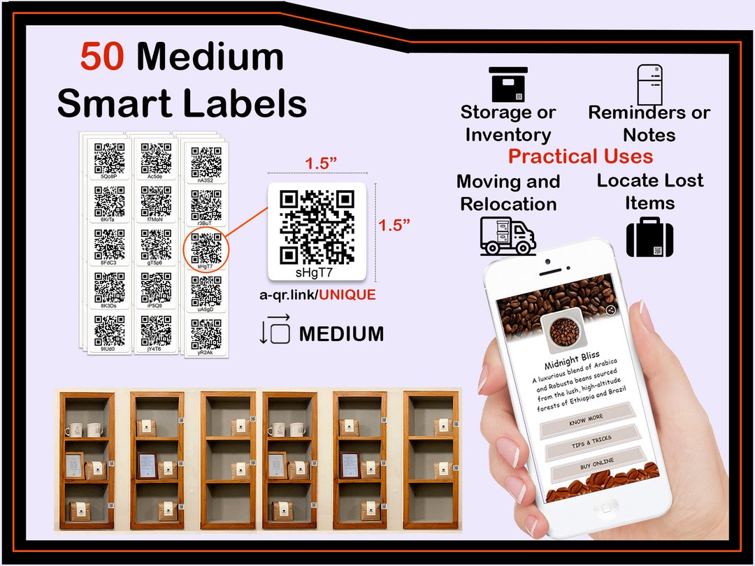 50 Unique QR Code Labels Moving Labels, Packing Stickers, Inventory ... 50 Unique QR Code Labels Moving Labels, Packing Stickers, Inventory ...