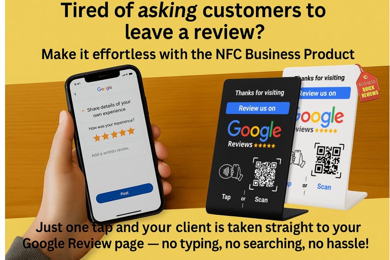 Tap to Review| NFC Google Reviews Tag & QR Code Google Sign: Instant ...