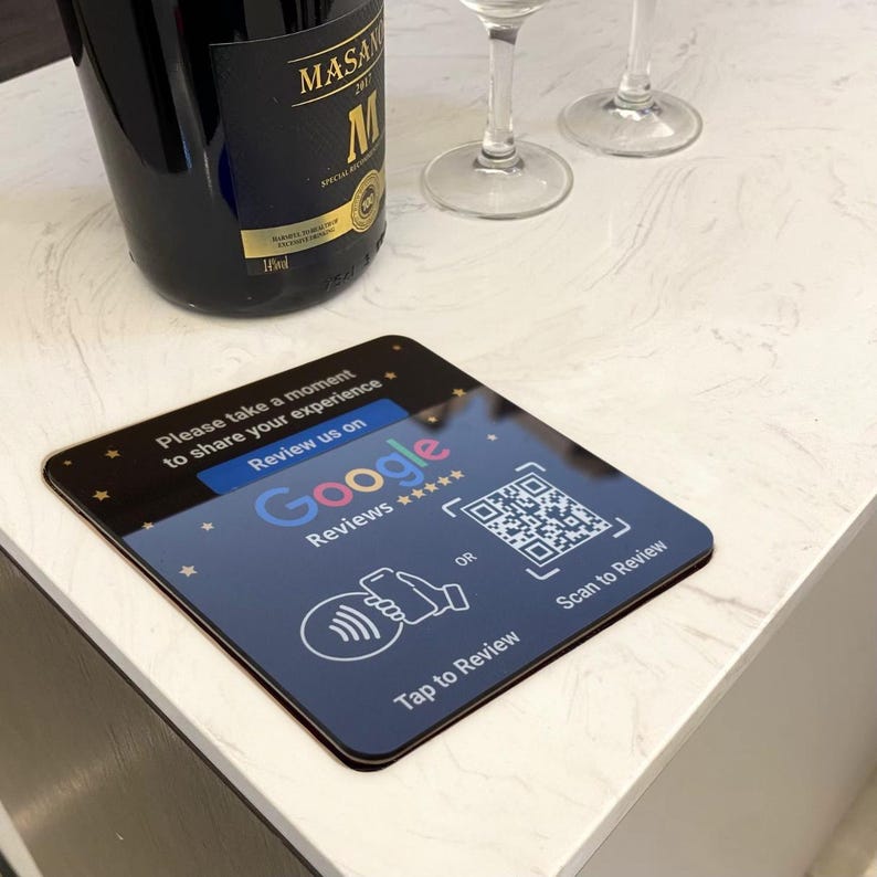 Tap to Review| Acrylic Google Review Sign: NFC & QR Code Business ...