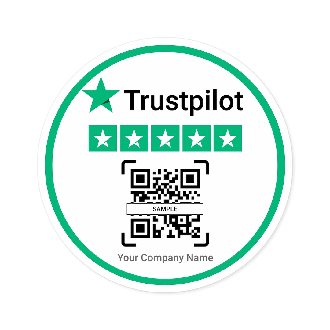 Trustpilot Reviews QR Code Round Stickers, Indoor and Outdoor business ...