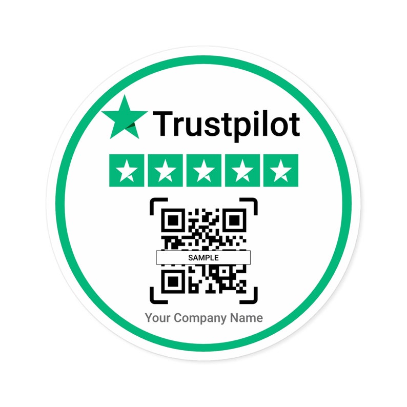 Trustpilot Reviews QR Code Round Stickers, Indoor and Outdoor business ...