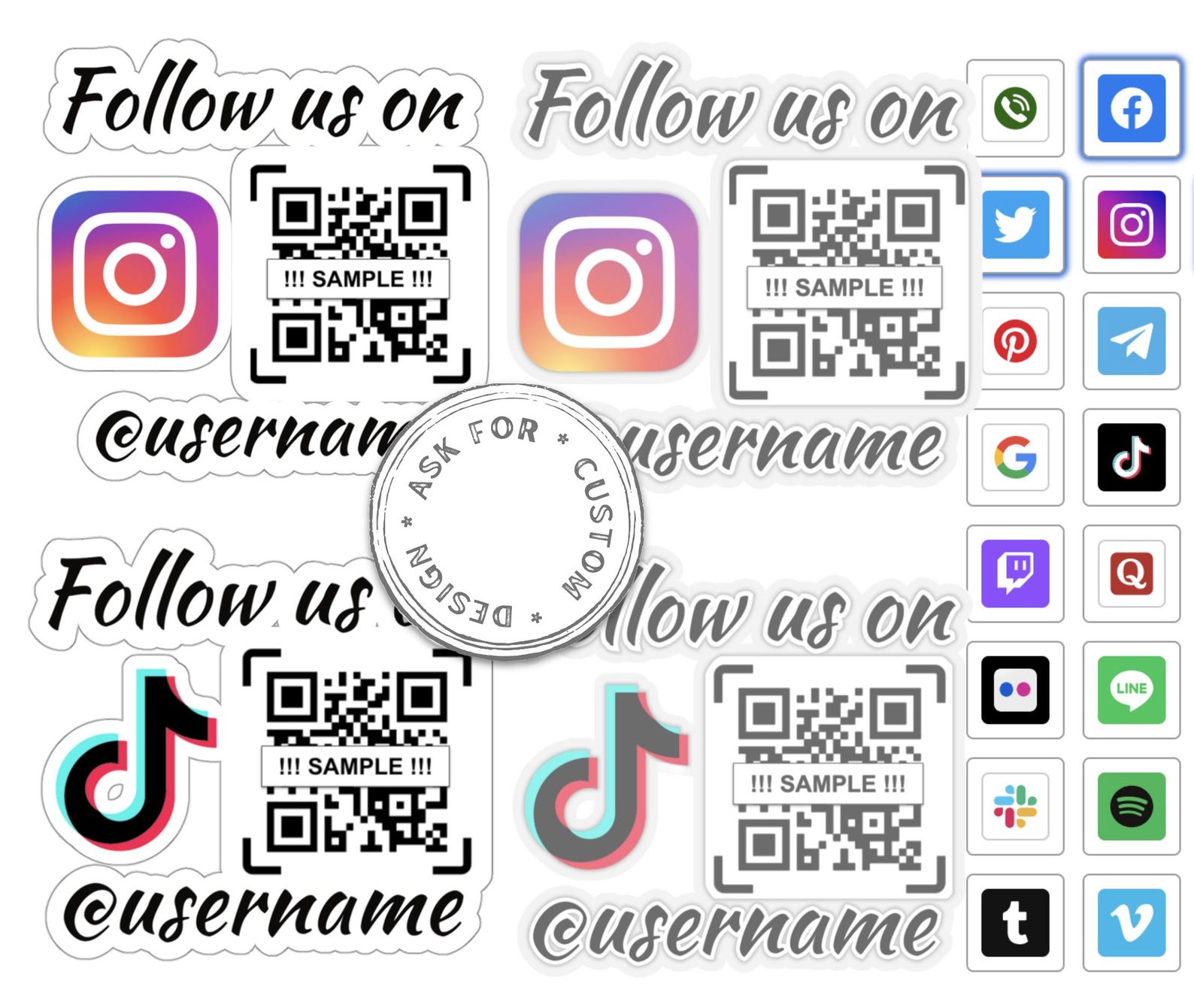 Follow Us on Social - Instagram, Tiktok, Facebook, Snapchat- Kiss-cut ...