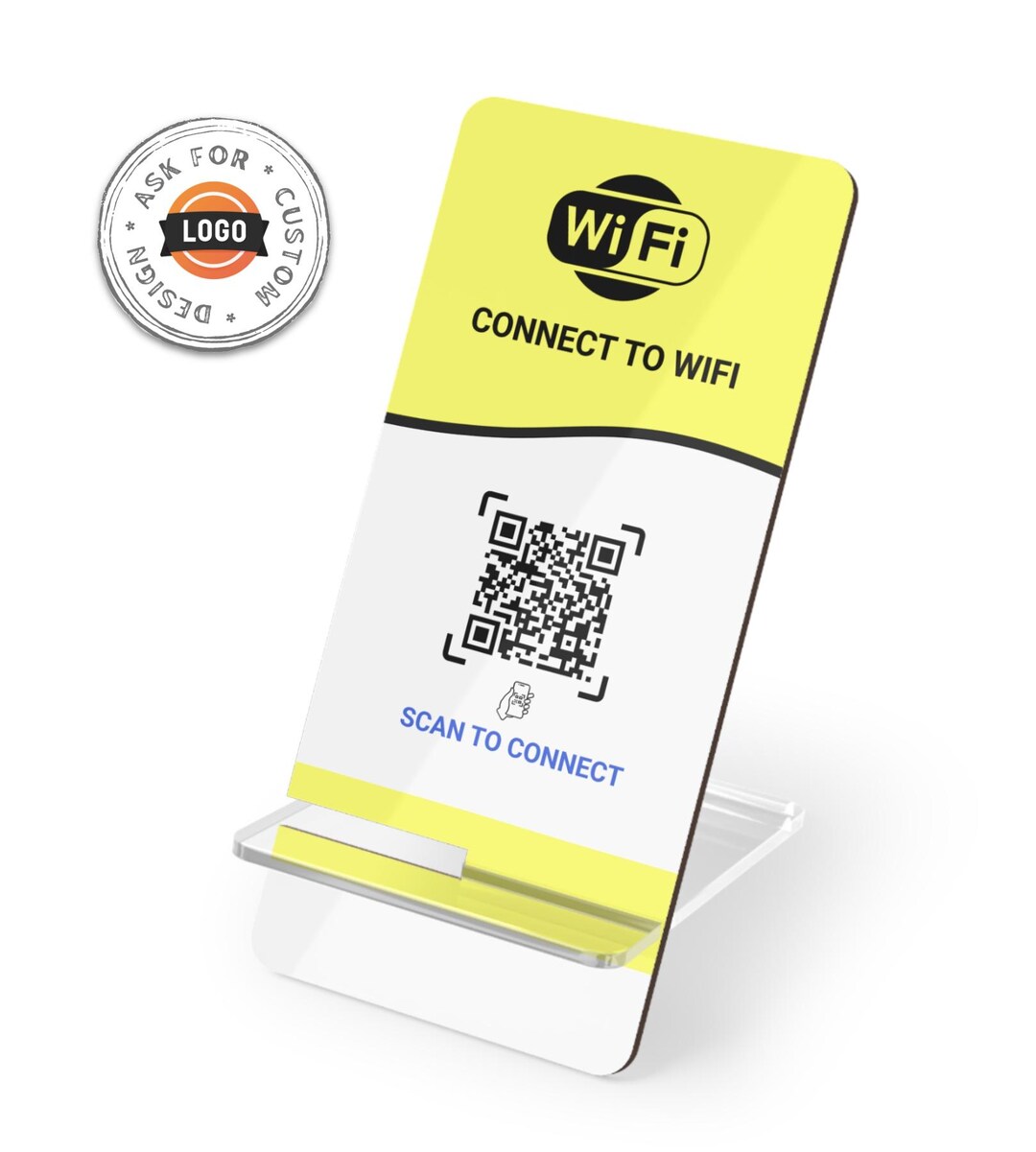 Custom Wi-fi QR Code Sign - Personalized Wireless Network Stand ...