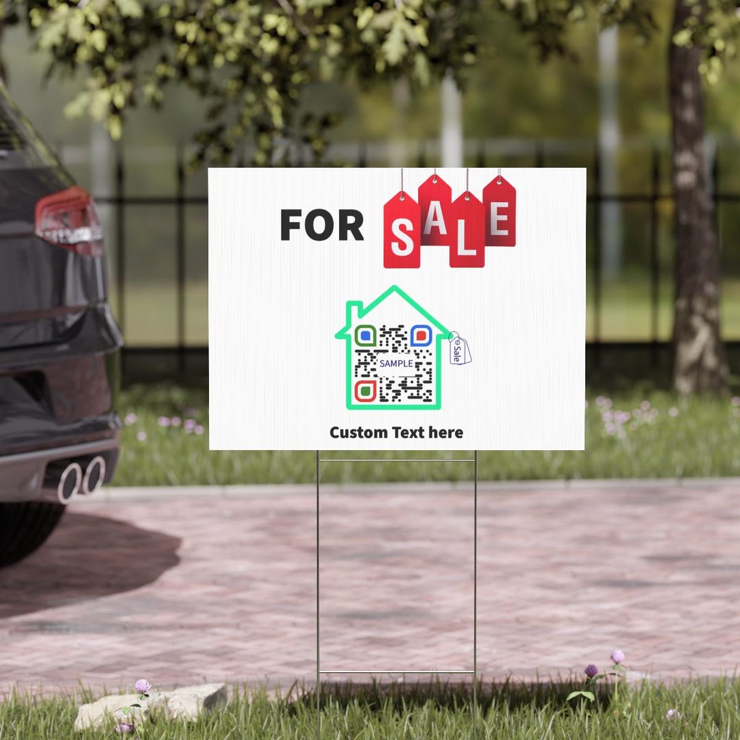 Yard Signs With QR Code for Home Sale, Rent and More Full Personalized ...