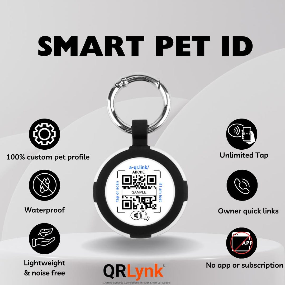 Pet ID Tags With Ring QR Code Pet Tagsilent Pet Id Tag With NFC & Qr ...