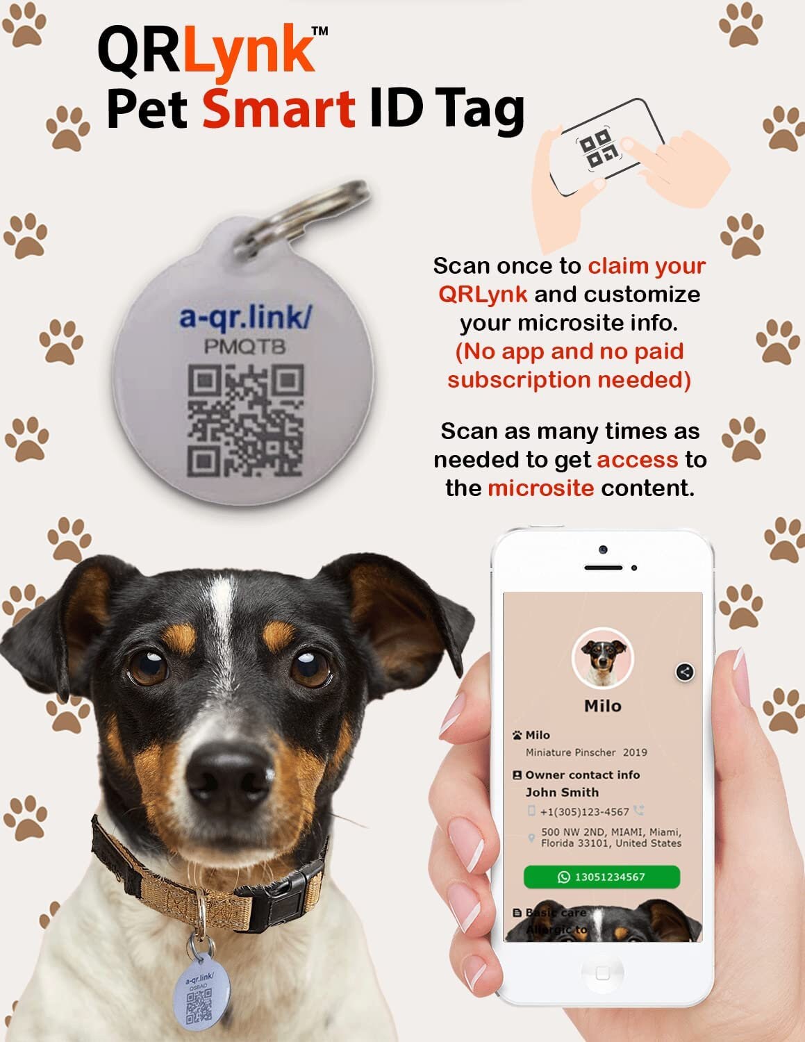 Custom Pet Tag With QR Code Pet Tags dog Tag With QR - Etsy