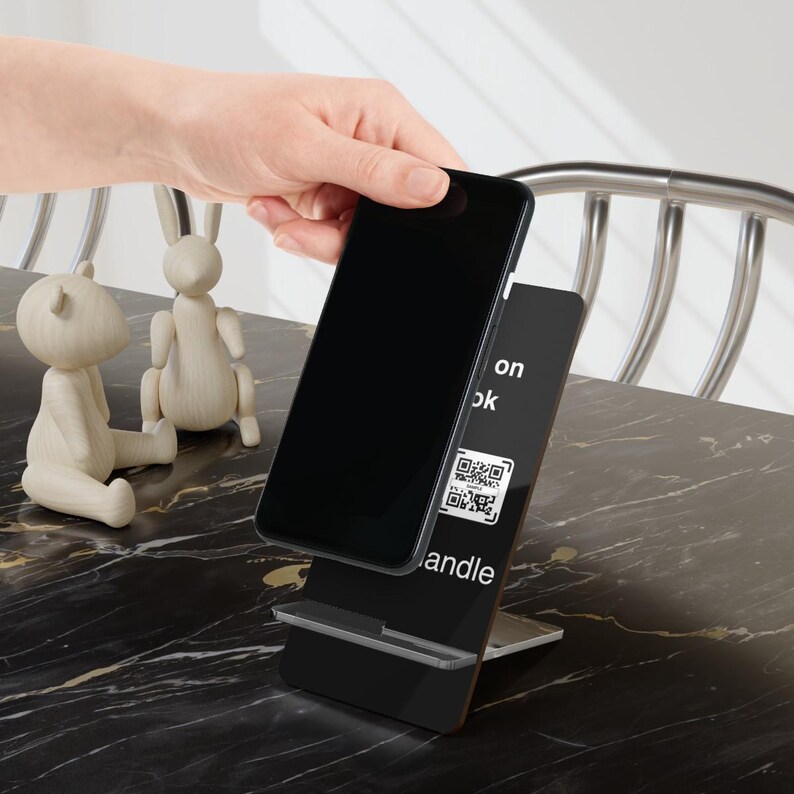 Social Media Mobile Display Stand | Custom QR Code Stand | Business ...