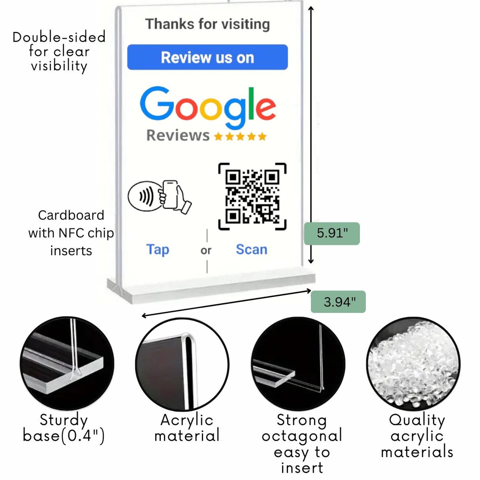Google Review Stand- Acrylic Sign- NFC Google Review Stands - Boost ...