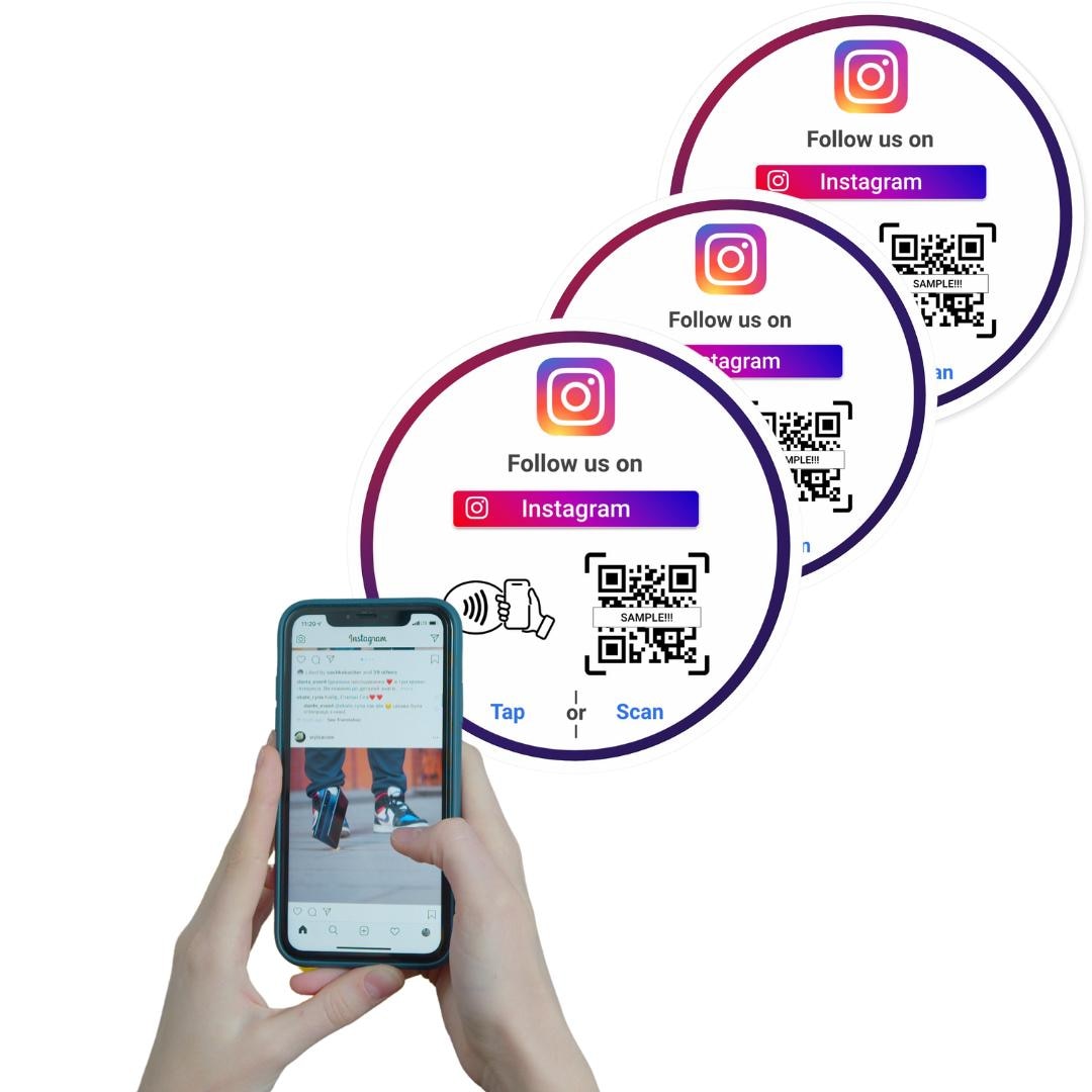 Instagram Sticker Follow Us on Instagram Tap Sticker Instagram NFC Tag ...