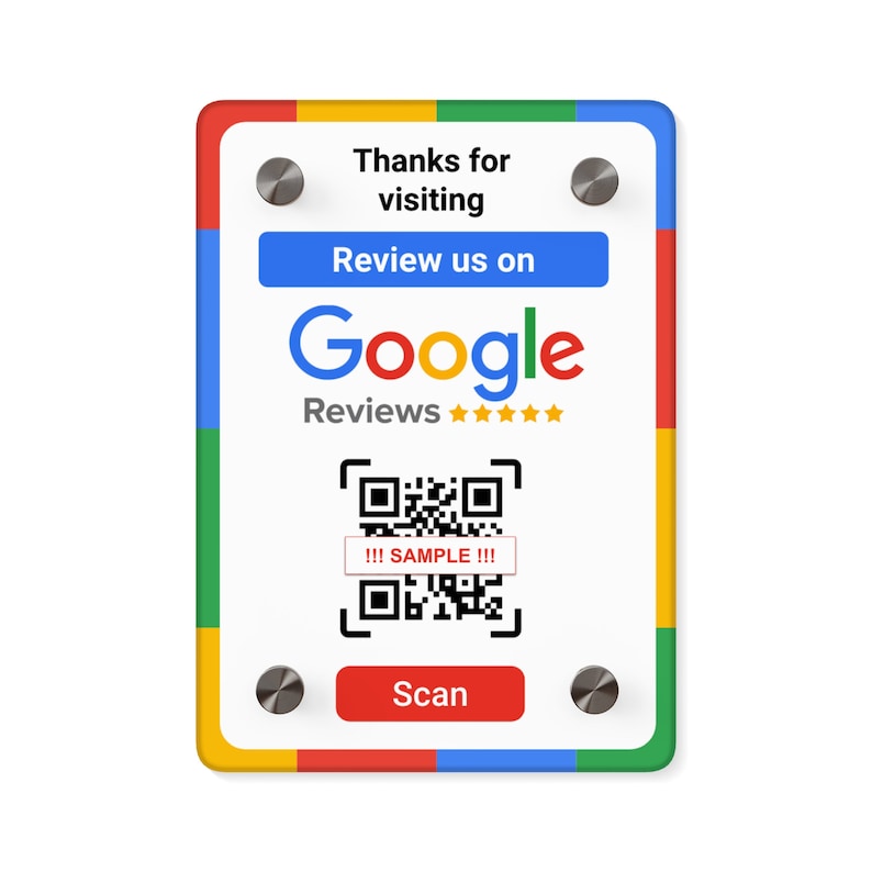 Google Review QR Code Acrylic Wall Panel: Business Sign - Etsy