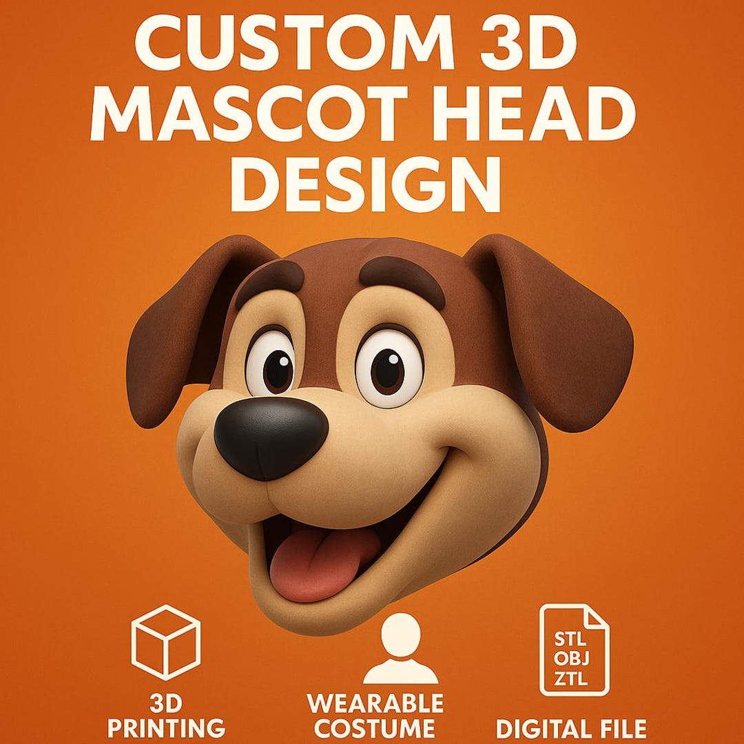 Custom 3D Mascot Head Design | Digital File for 3D Printing or CNC ...