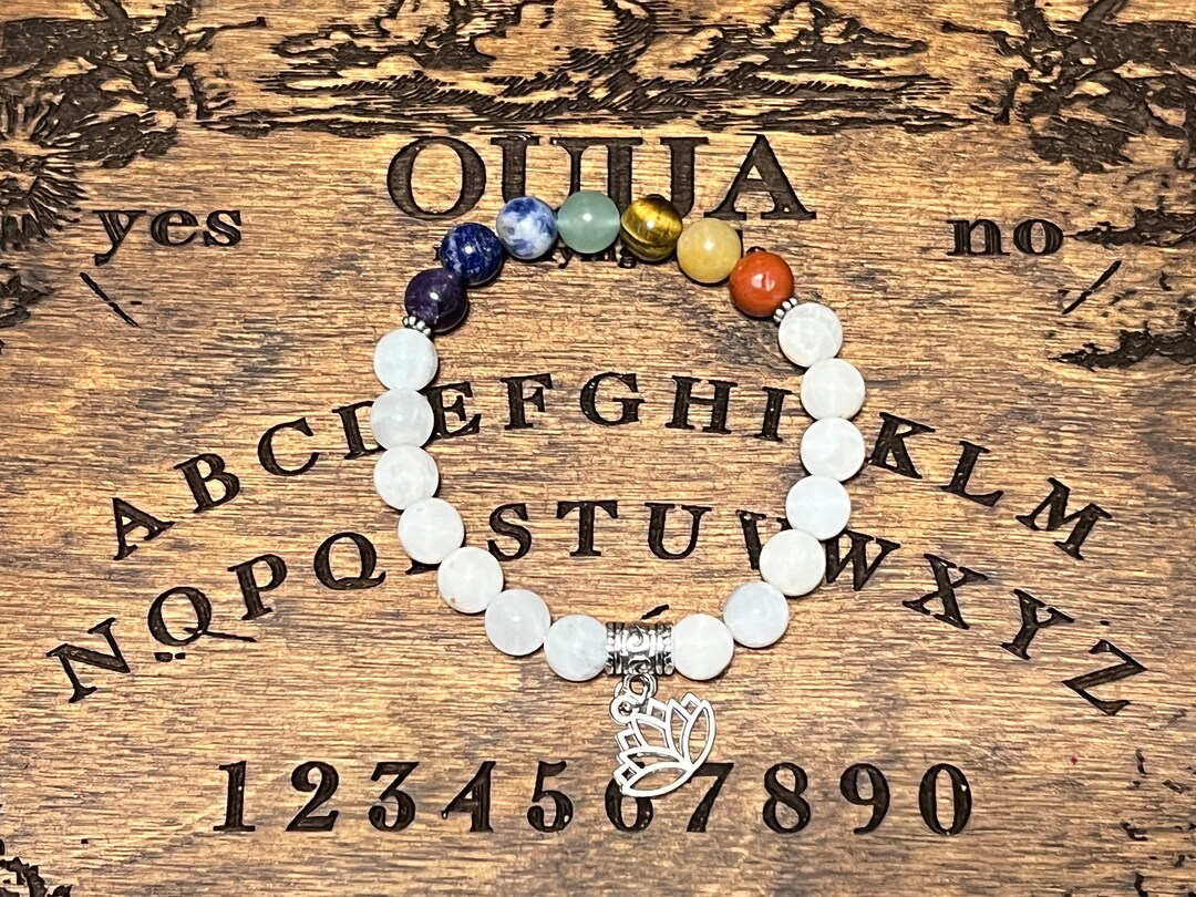 7 Chakras Bracelet, Healing Lotus Bracelets, 7 Chakra Lotus Bracelet, Wiccan Bracelet, Pagan ...