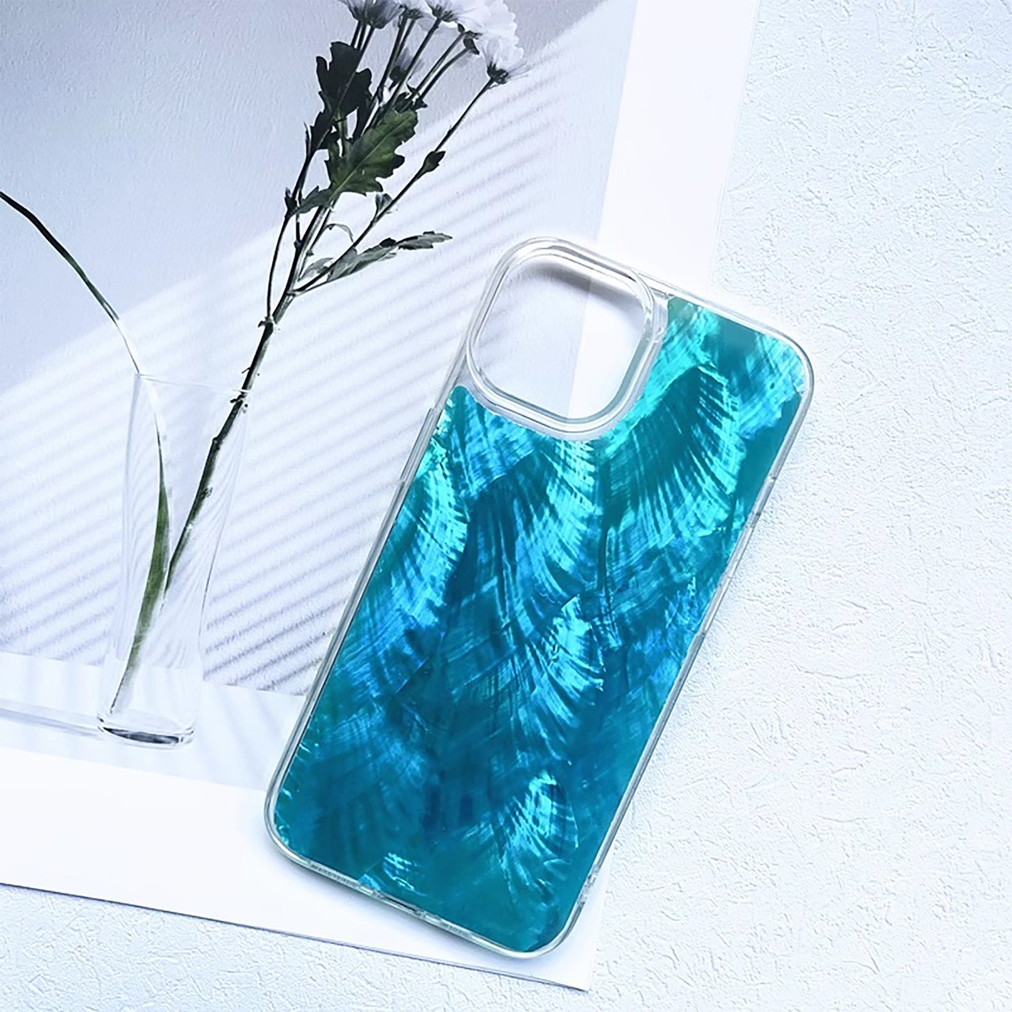 Abalone Shell Phone Case Iridescent Cover for 15 14 13 12 11 Pro Max ...