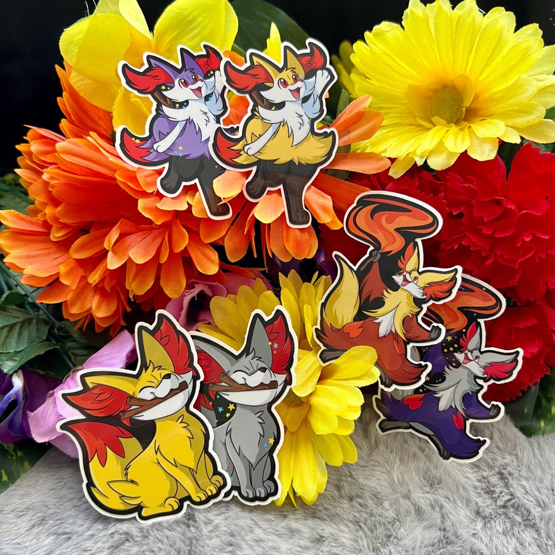 Fennekin Braixen & Delphox Stickers - Etsy