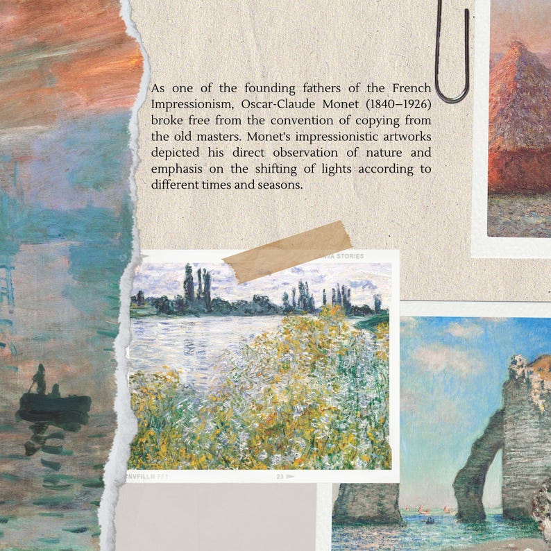 Set of 20 Claude Monet Wall Art Bundle I Famous Artwork Wall Art ...