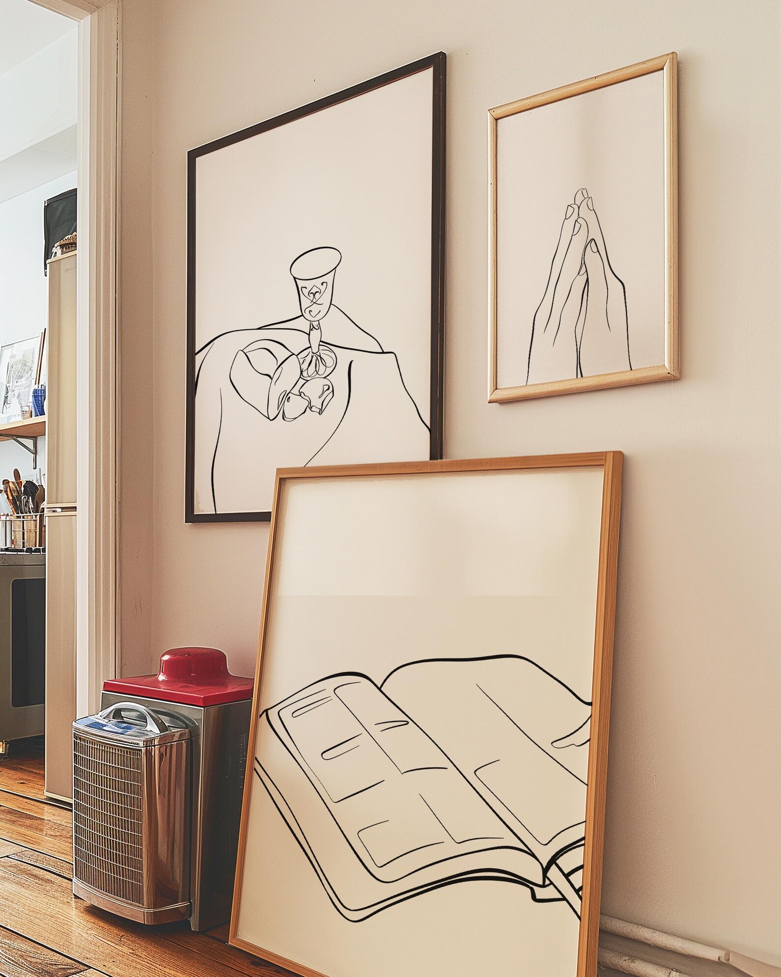 Christian Faith Line Art Poster Set of 3 | Minimalistic Christian Wall ...