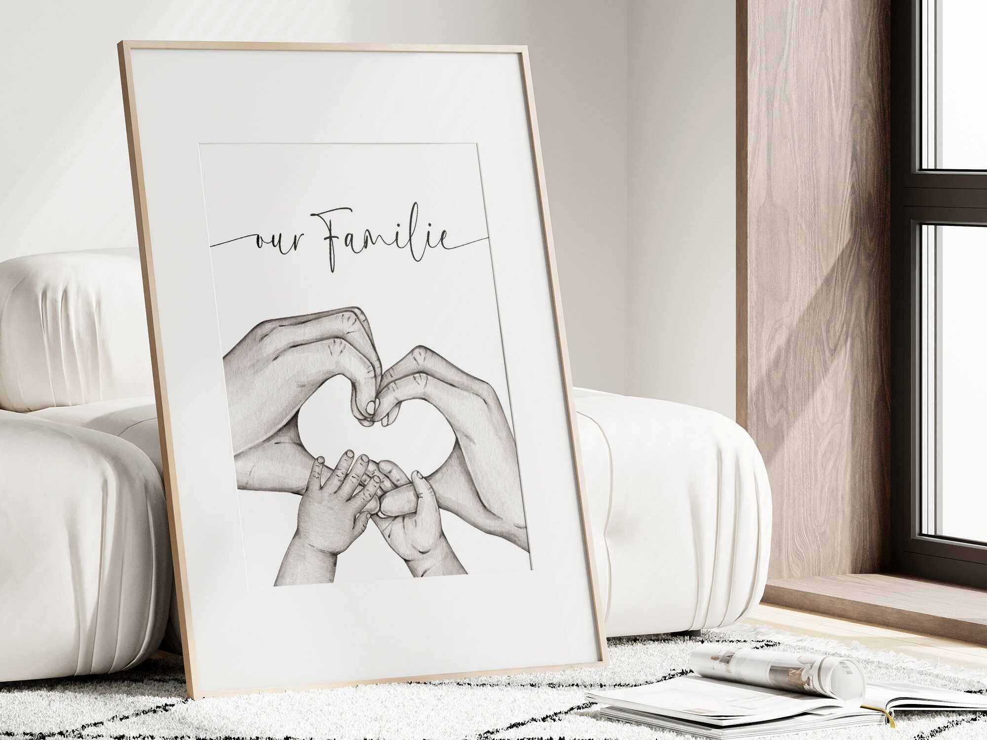 Custom Family Name in Any Language Family Hands Wall Art Set of 3 ...