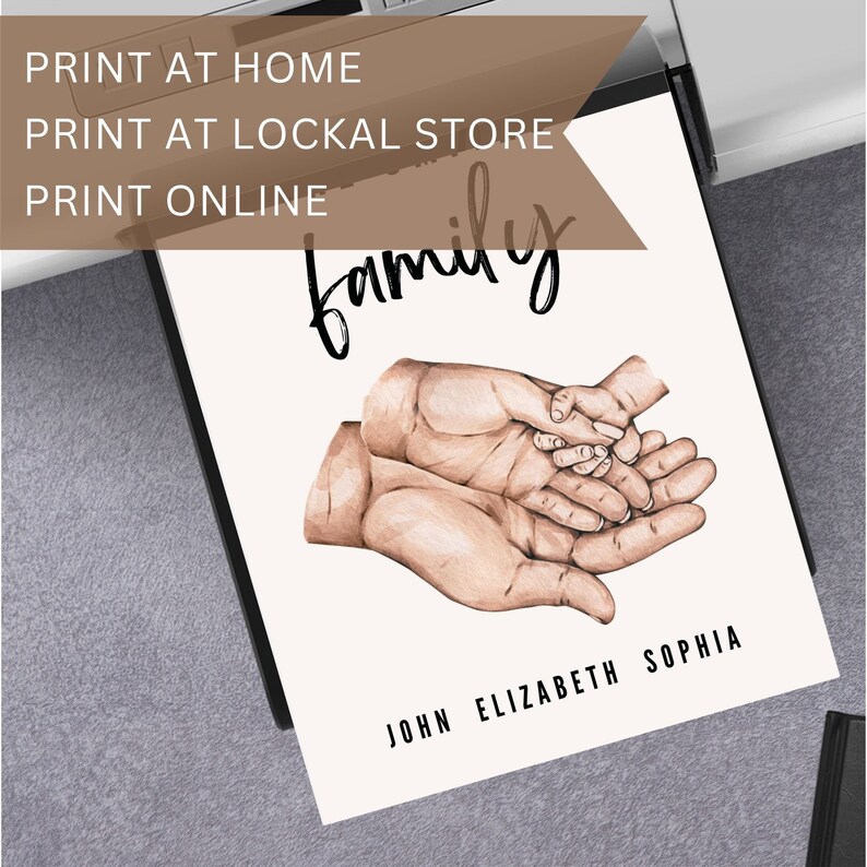 Editable Family Holding Hands Wall Art I | Instant Download ...