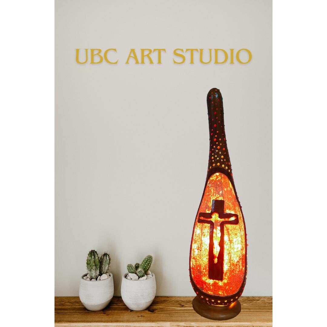 Handmade Jesus Christ Gourd Lamp: Christmas Desk Decor - Etsy