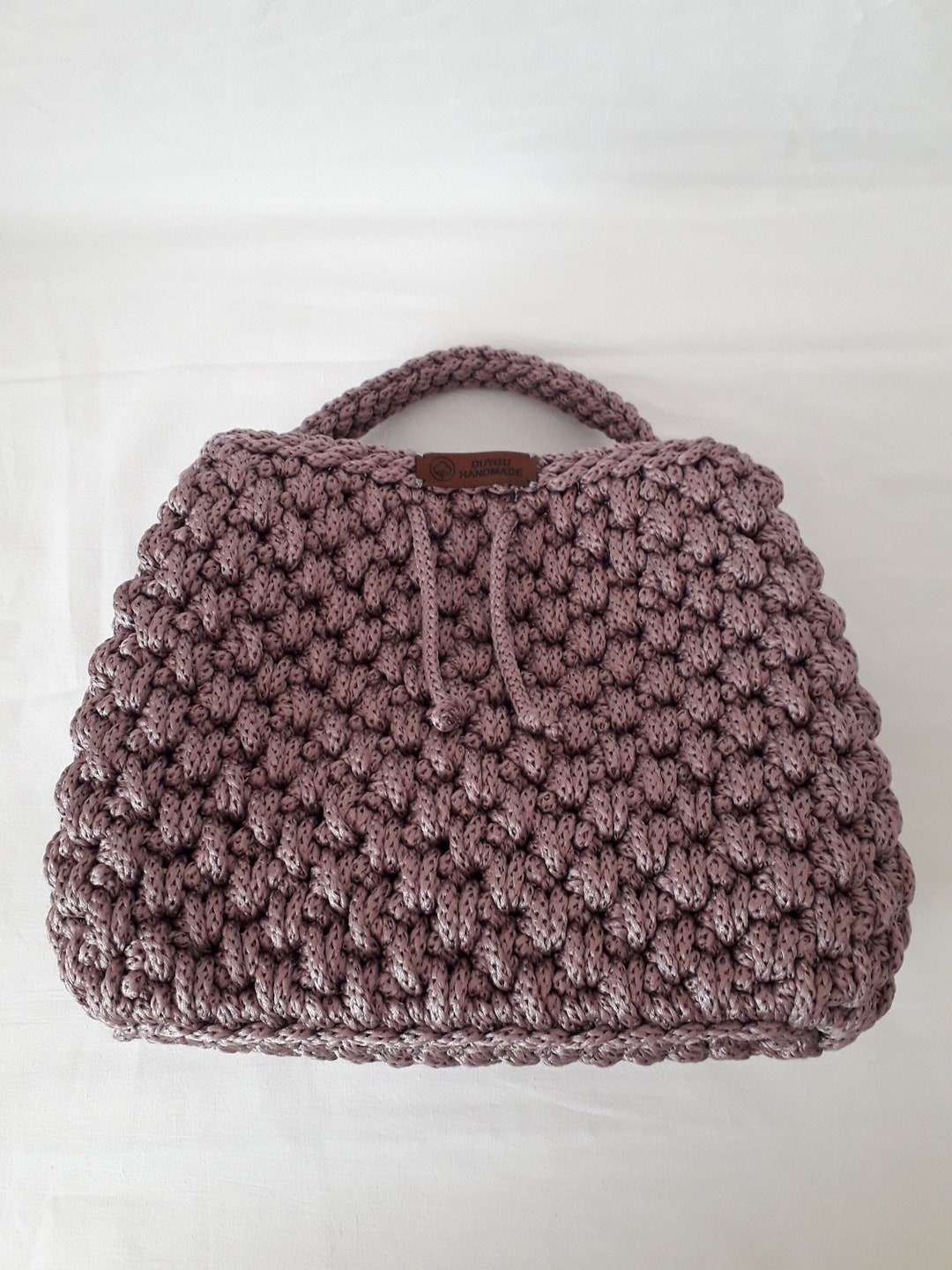 Handbag, Stylish Handbags, Lilac Color Bag, Handmade Bags, Crochet Bag ...