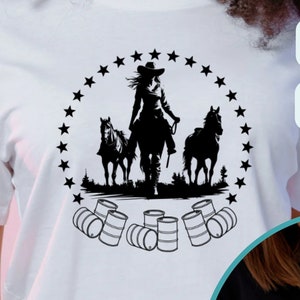 Barrel Racing SVG Western Cowgirl PNG Cricut Cowboy Rodeo Png Horse ...