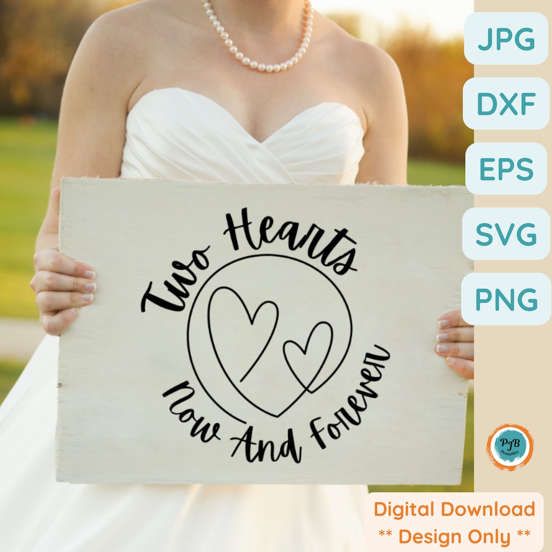 Wedding Hearts SVG File for Cnc Sign Template PNG for Sublimation Two ...