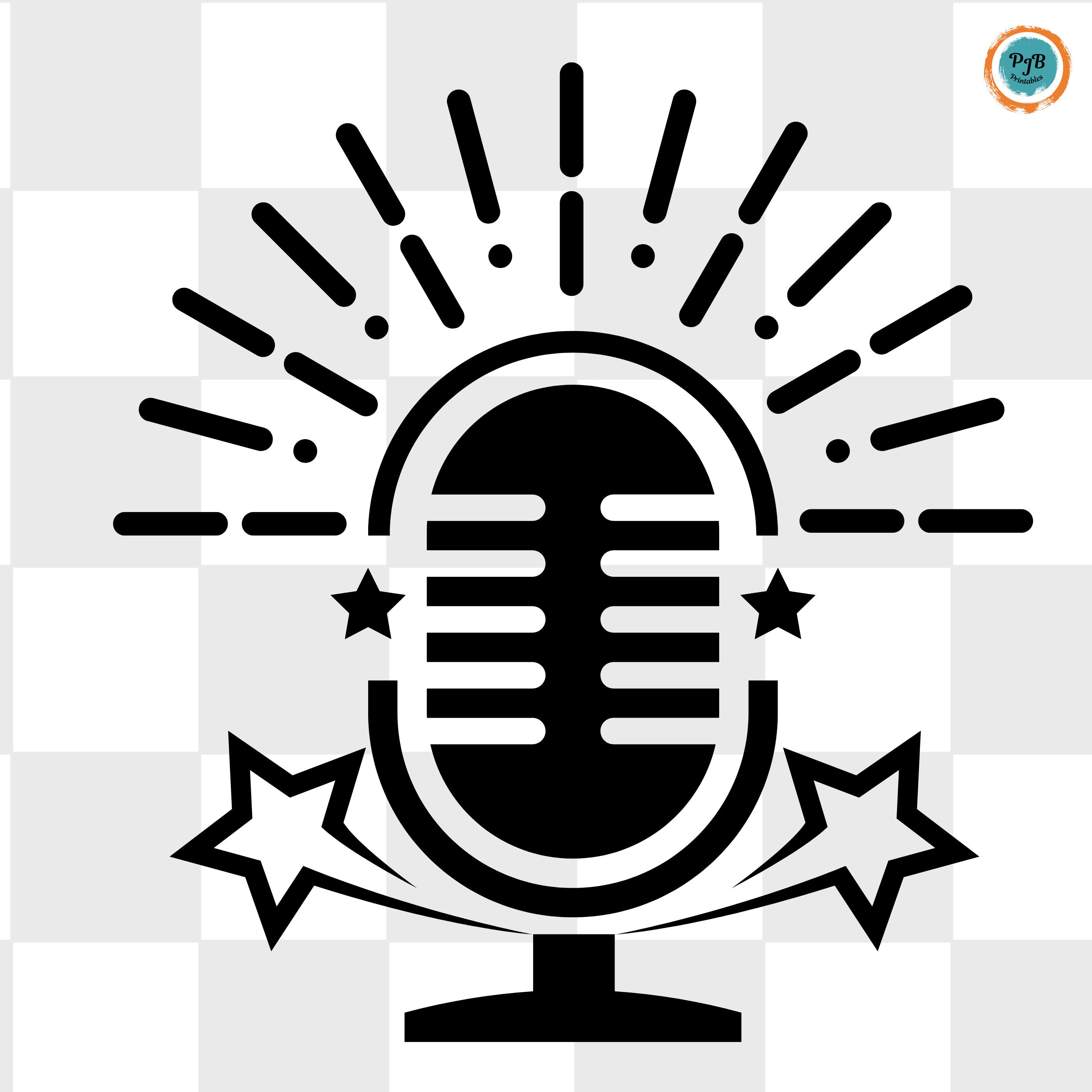 Vintage Microphone SVG Music PNG Cricut Music Lover Gift of Sound Waves ...