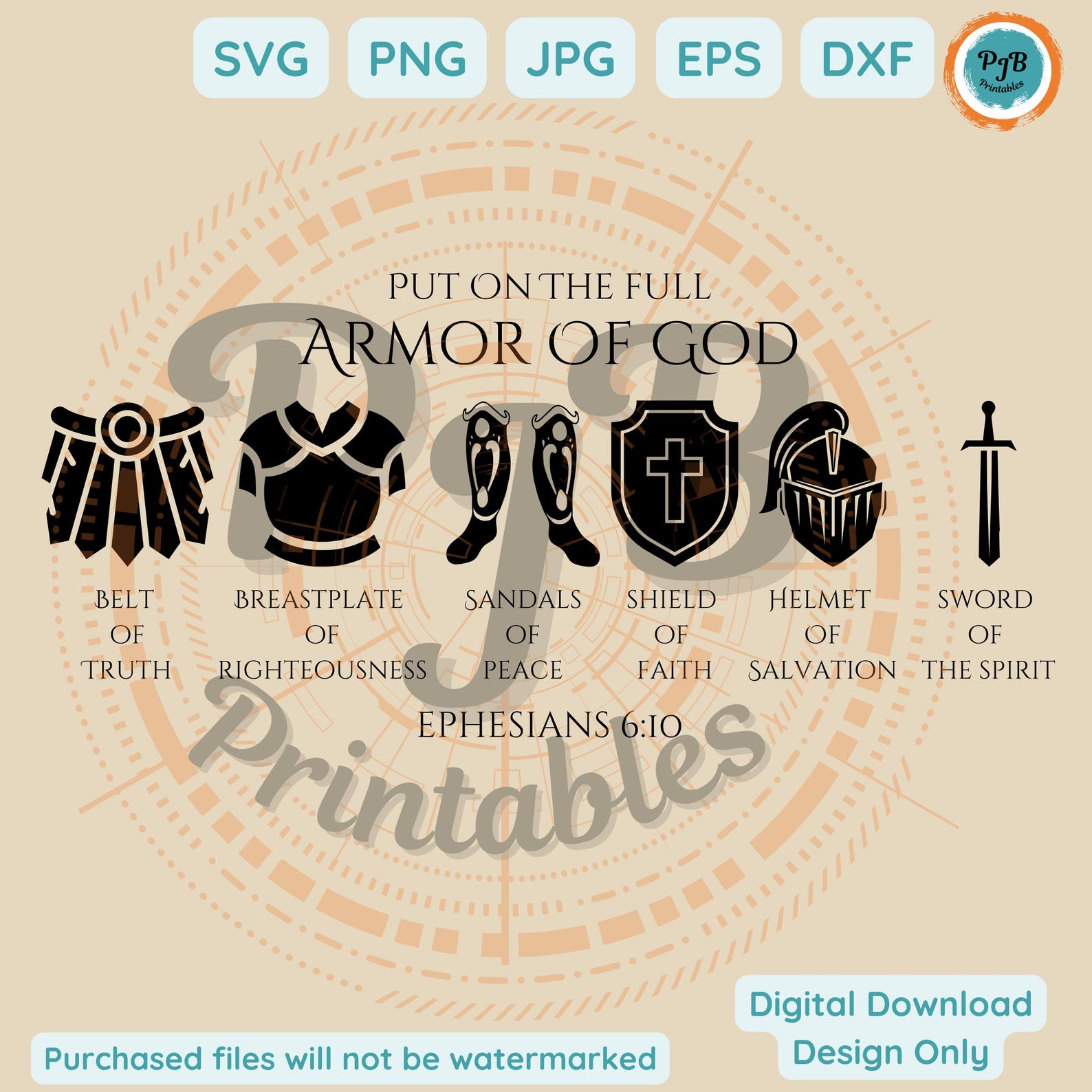 Christian Armor of God SVG Christian Design Svg Verse Bible Religious ...
