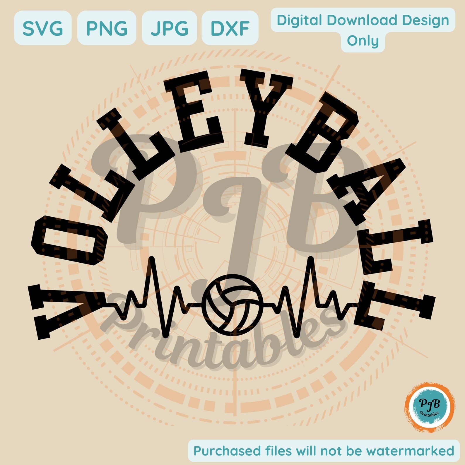 Volleyball Heartbeat Svg, Volleyball Life, Vibes, Png, Dxf, Eps, Jpg ...