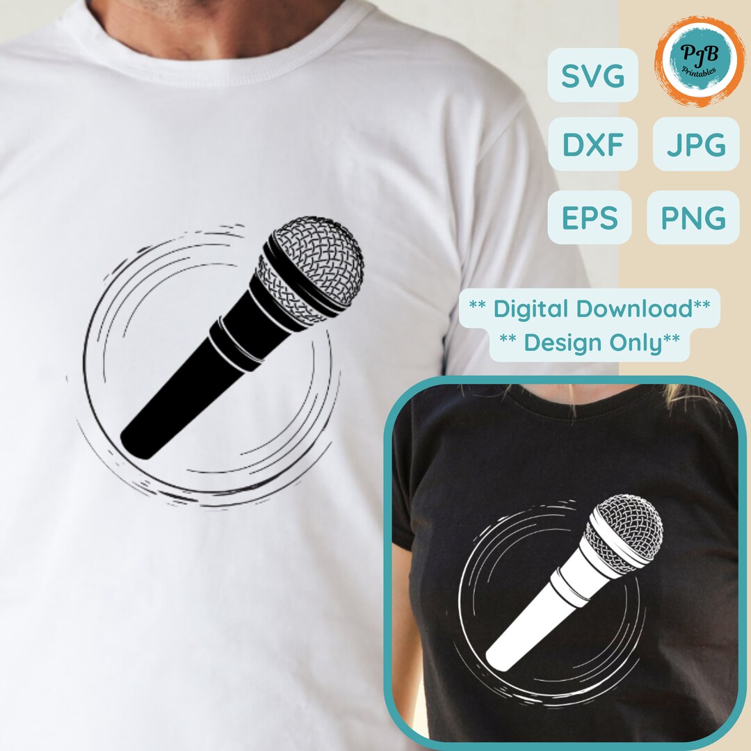 Microphone SVG Music PNG Cricut Music Lover Gift of Sound Waves Svg ...