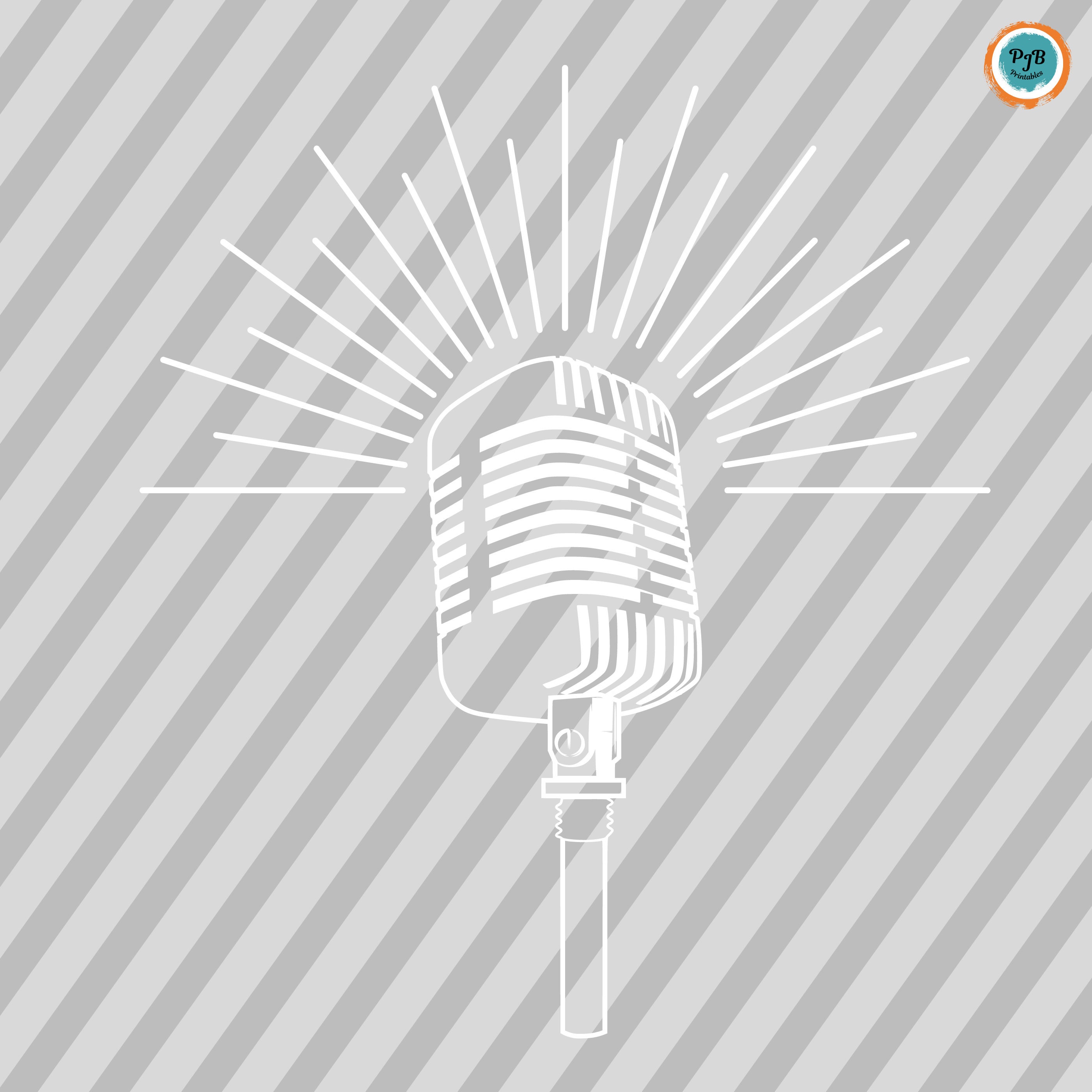 Vintage Microphone SVG Music PNG Cricut Music Lover Gift of Sound Waves ...