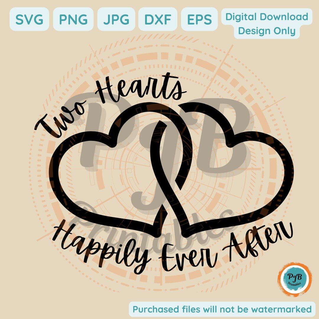 Two Hearts SVG Engagement PNG Wedding Present for Couples Gifts Heart ...