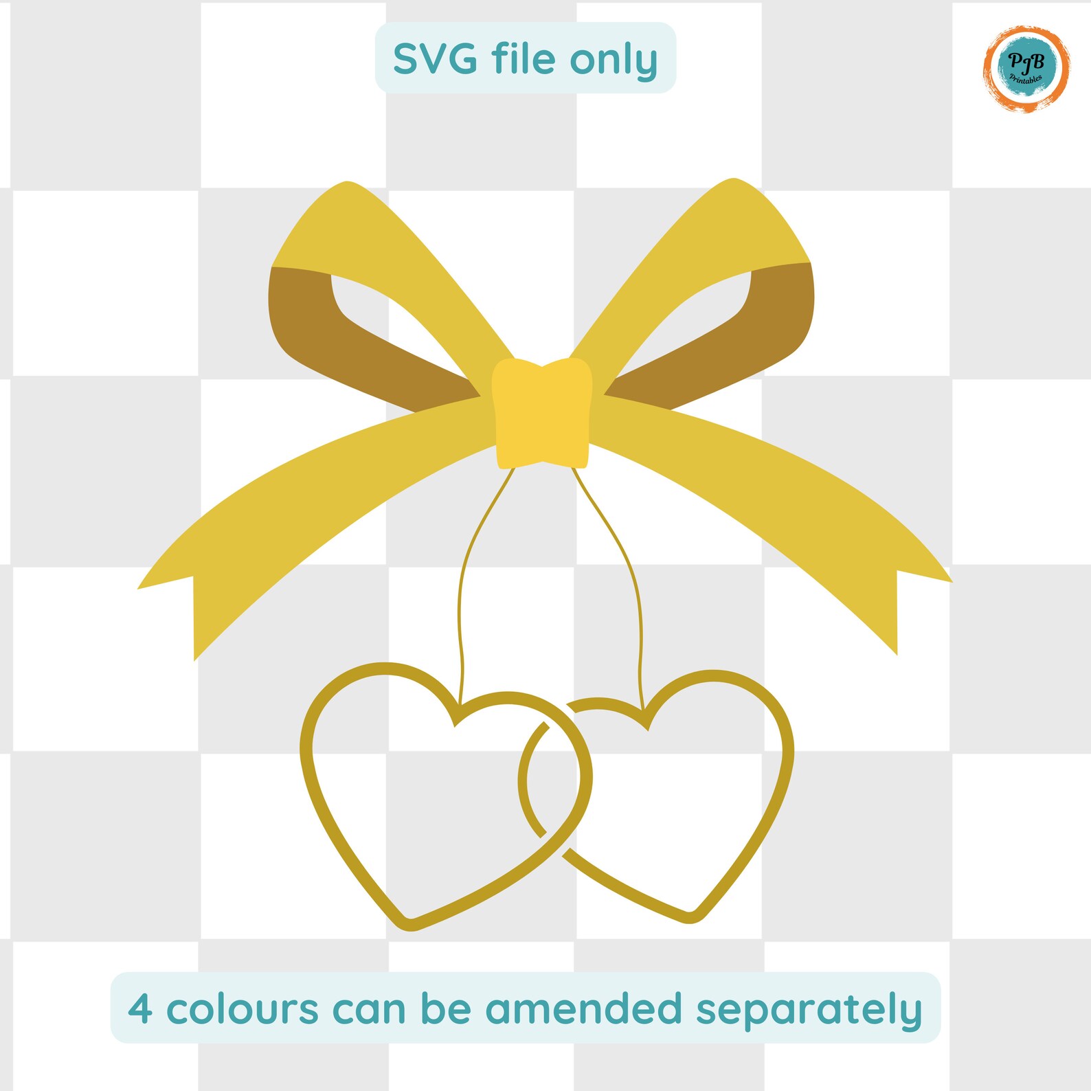 Wedding Hearts SVG Cricut Bow Svg Ribbon Bow PNG for Sublimation Two ...