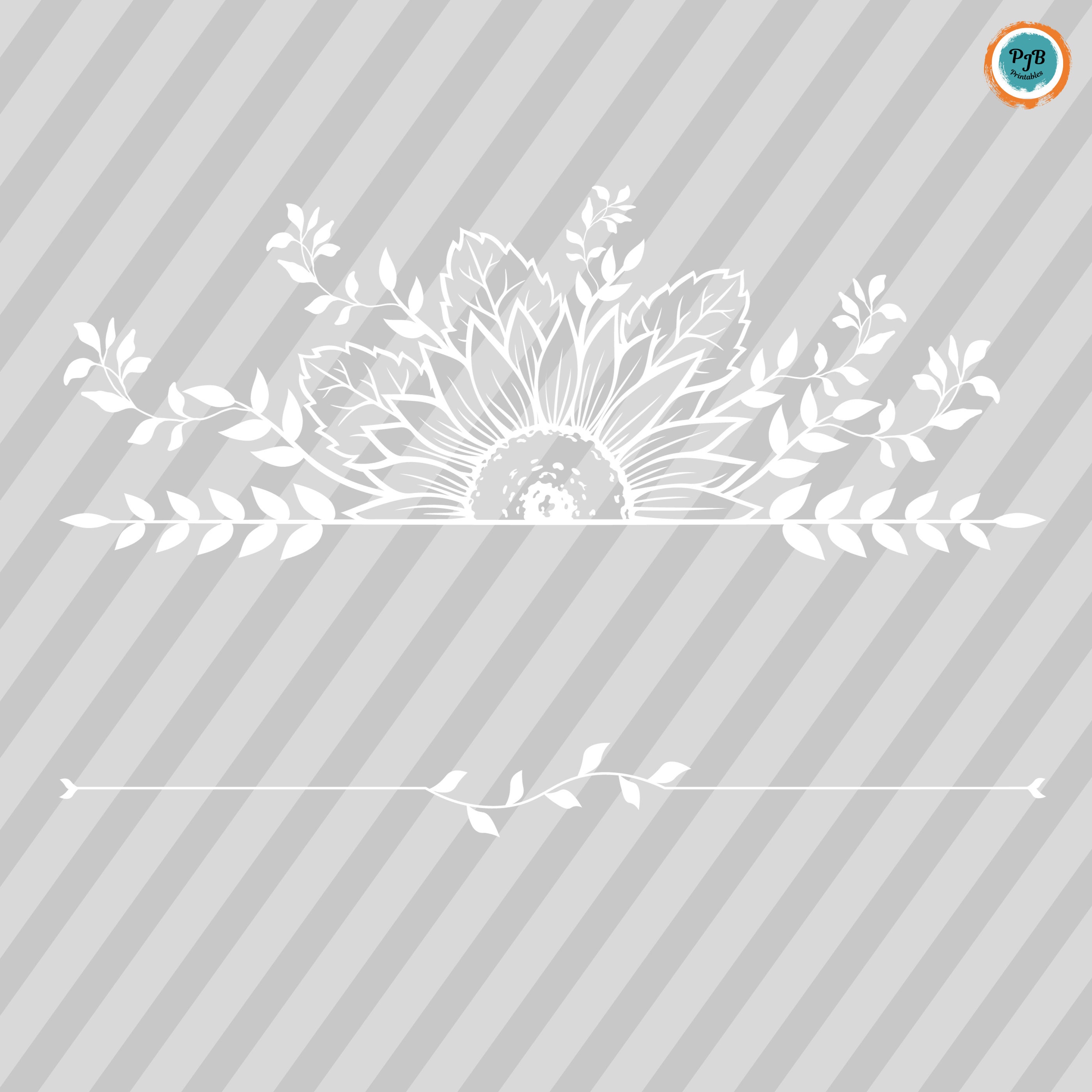 Sunflower SVG Nature PNG Sunflower Border Svg Floral Themed Gifts for ...