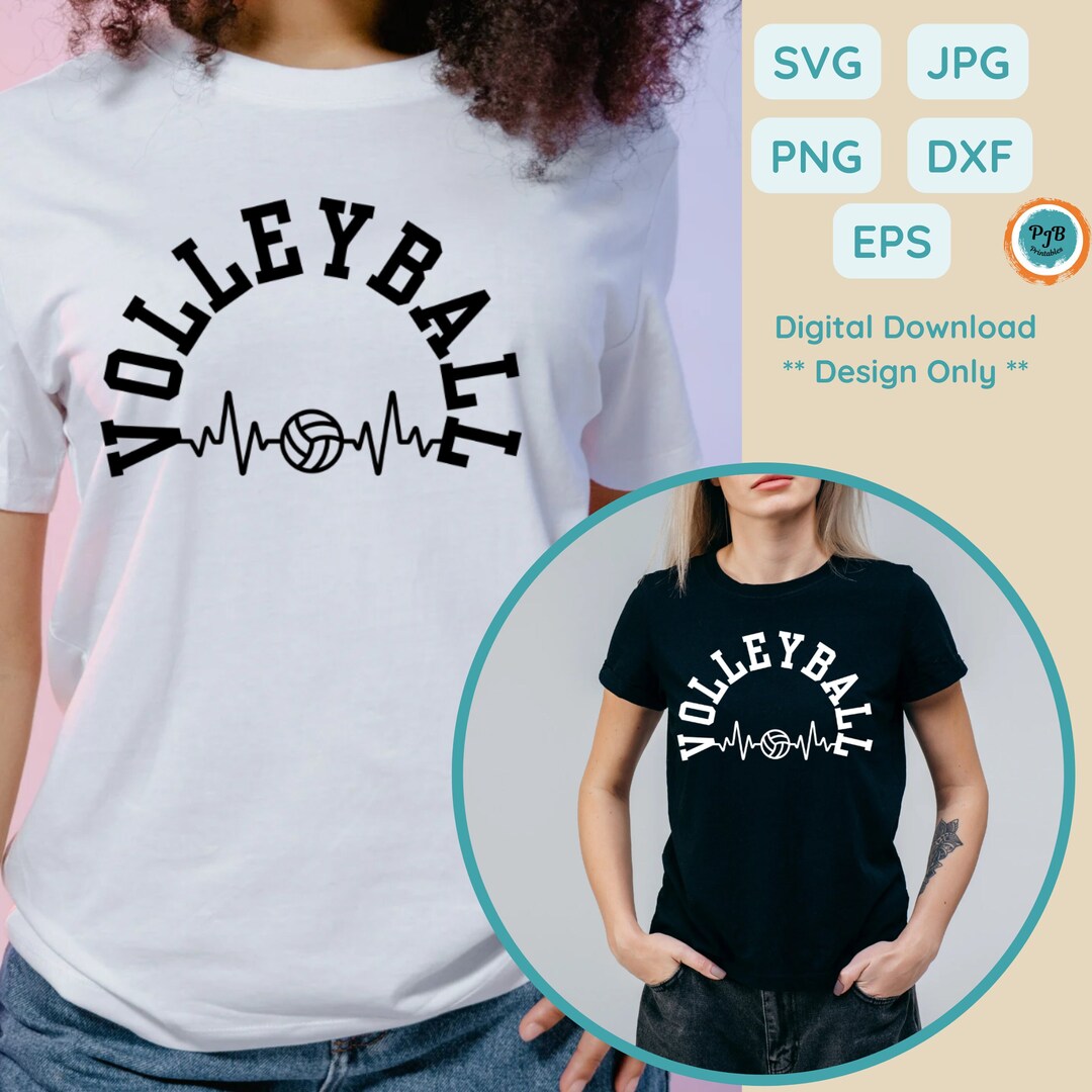 Volleyball Heartbeat Svg Volleyball Life Vibes Png Dxf - Etsy