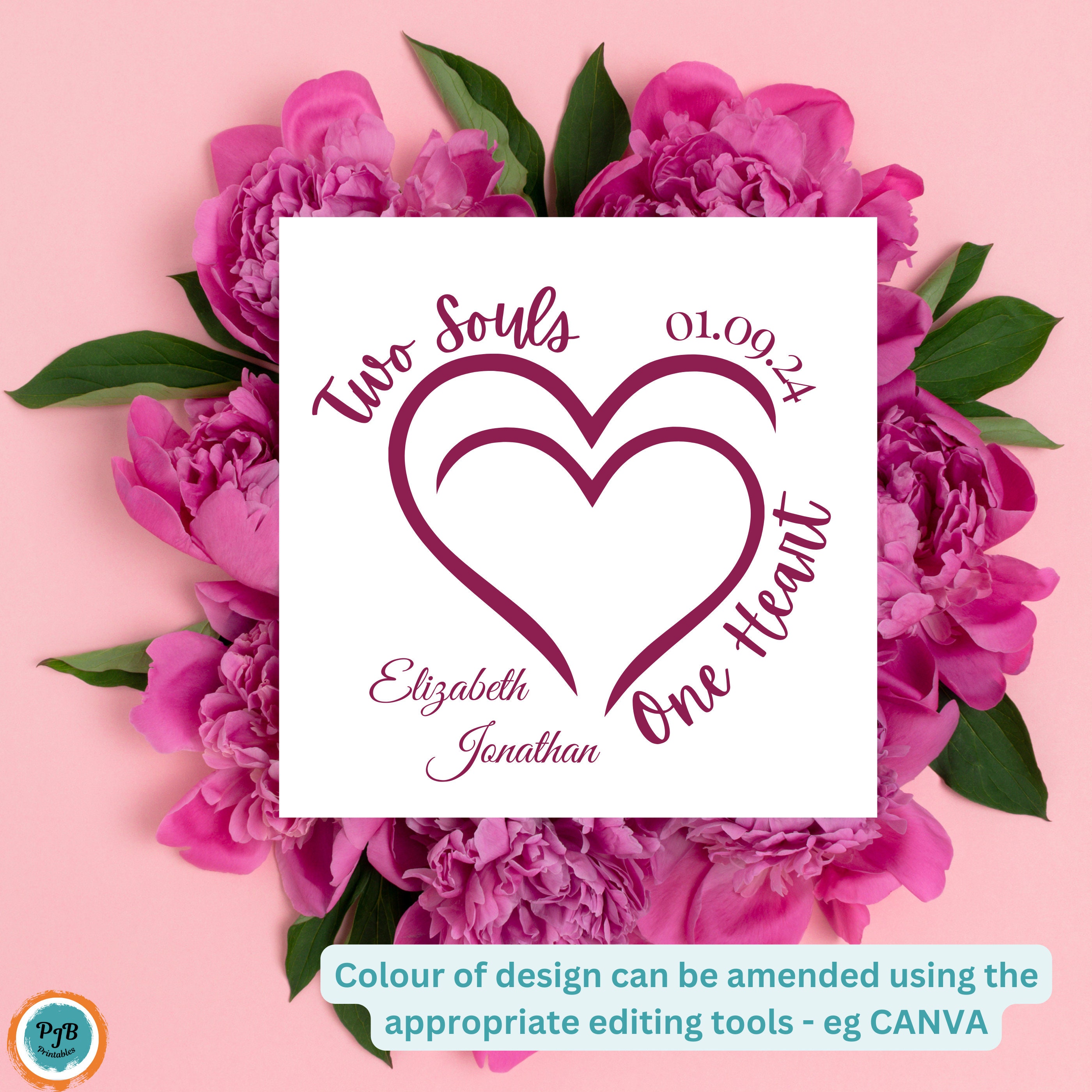 One Heart Wedding SVG File for Cnc Sign Template PNG for - Etsy