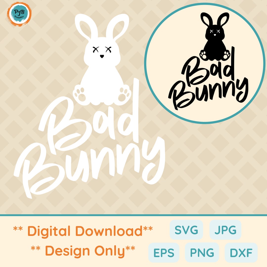 Bad Bunny Svg, Rabbit Silhouette, Png, Dxf, Eps, Jpg, Cricut ...