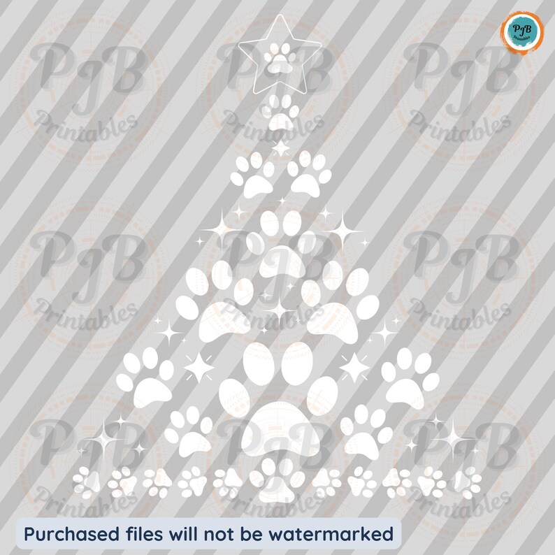 Paw Tree SVG Christmas Tree PNG Dog Paw Print Svg Cat Paw Print Svg ...