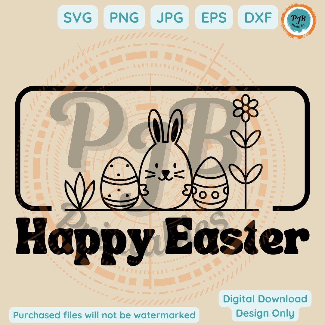 Happy Easter Bunny SVG Bunny Eggs Clipart Christian Easter Gift Ideas ...