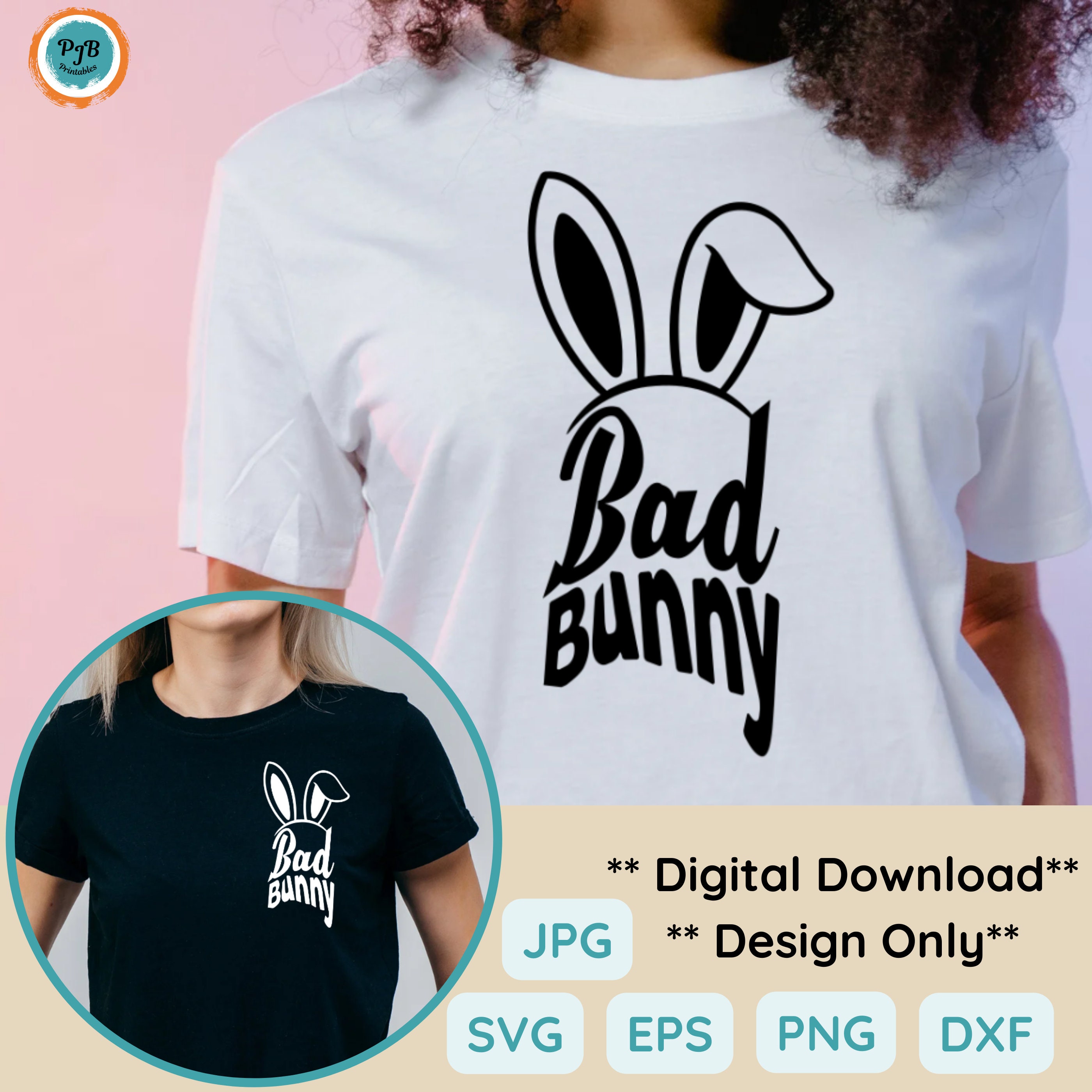 Bad Bunny SVG Bunny Ears PNG Bad Bunny Sublimation Cricut Gift Ideas ...