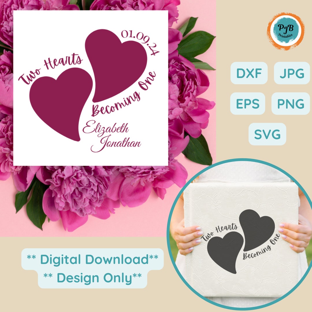 Wedding Hearts SVG File for Cnc Sign Template PNG for Sublimation Two ...