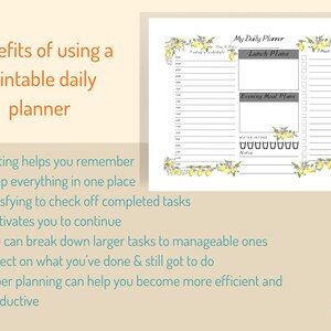 Daily Organizer, A3, A4, Lemon, Themed, Digital, Planner, Printable, to ...