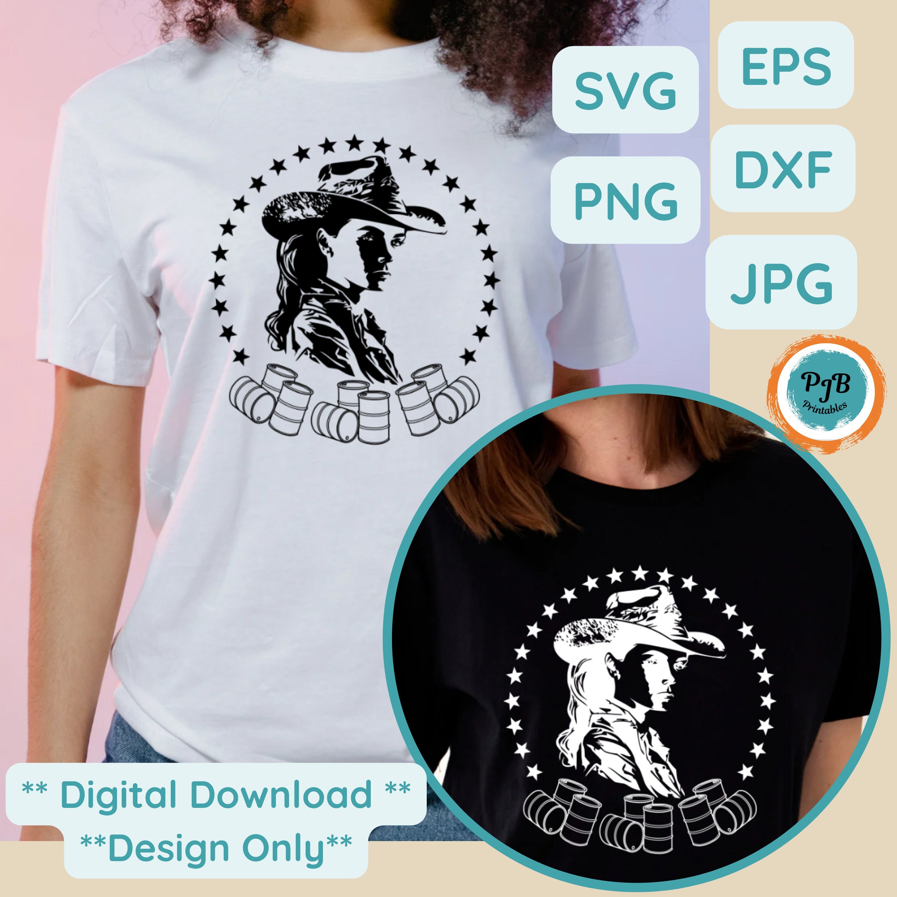 Barrel Racing SVG Western Cowgirl PNG Cricut Cowboy Rodeo Png Horse ...