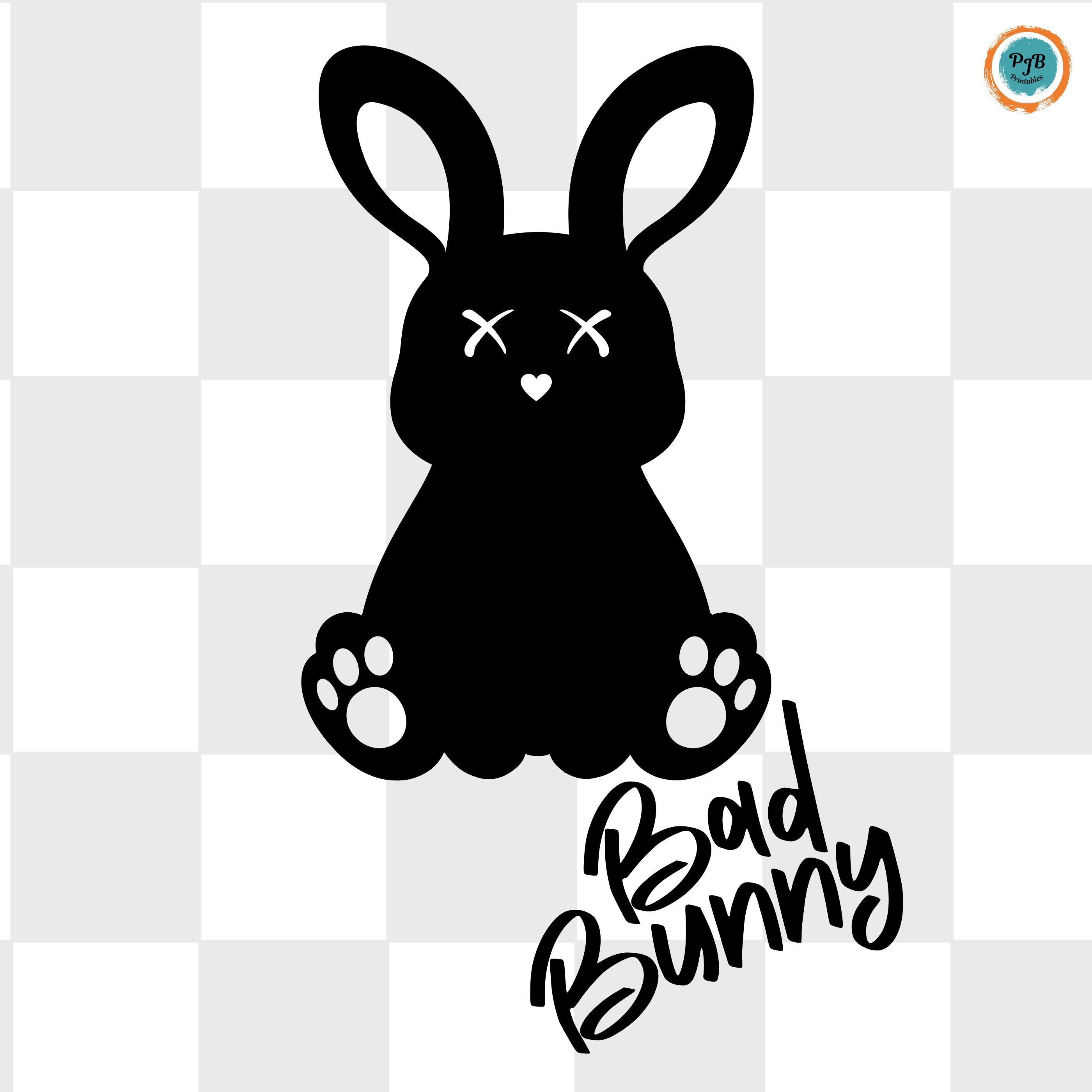 Conejito Bad Bunny SVG silueta PNG sublimación conejo Cricut idea de ...