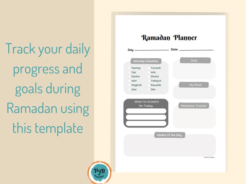 Ramadan Planner PDF, Editable Digital Planner, Ramadan Daily Planner ...