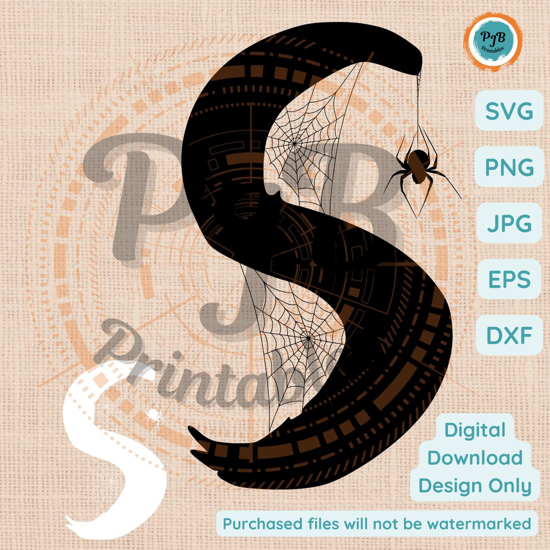 Spider Letter SVG Halloween PNG File for Cricut Designs for Sublimation ...