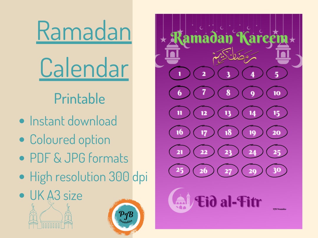 Ramadan Calendar, Ramadan Countdown, Ramadan Kareem, Ramadan Gift ...