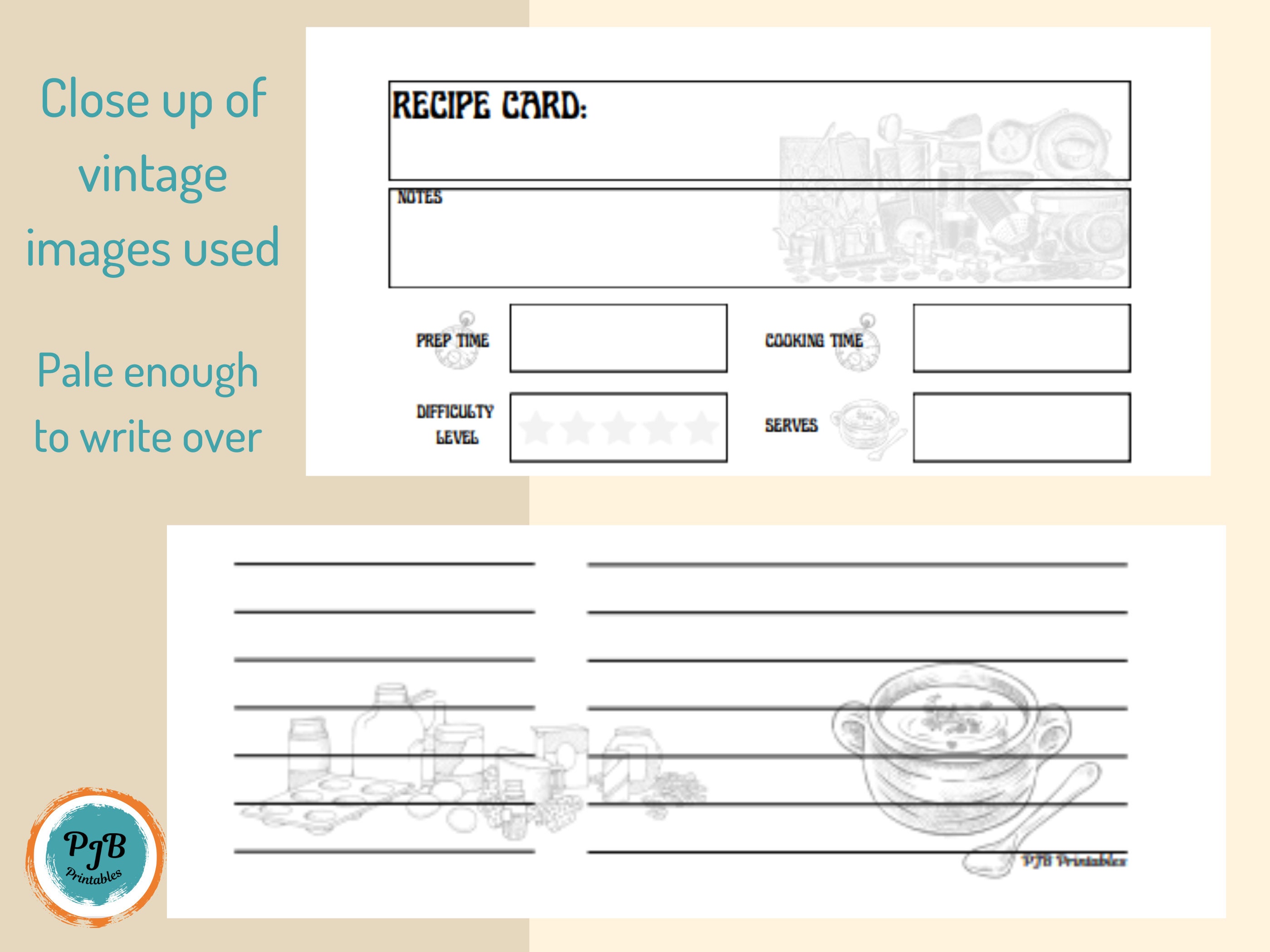 Recipe Template Weekly Meal Planner Printable Recipe Blank Recipe Pages ...